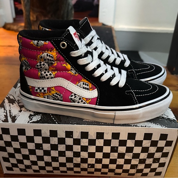 Vans | Shoes | Vans Skate Sk8hi Blackpink Flame Dice | Poshmark